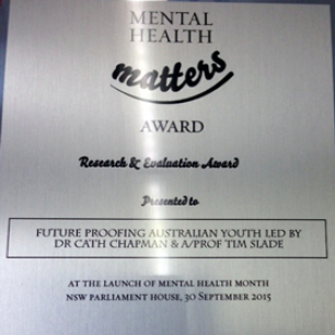 Mental Health Research award for Cath Chapman and Tim Slade | NDARC ...